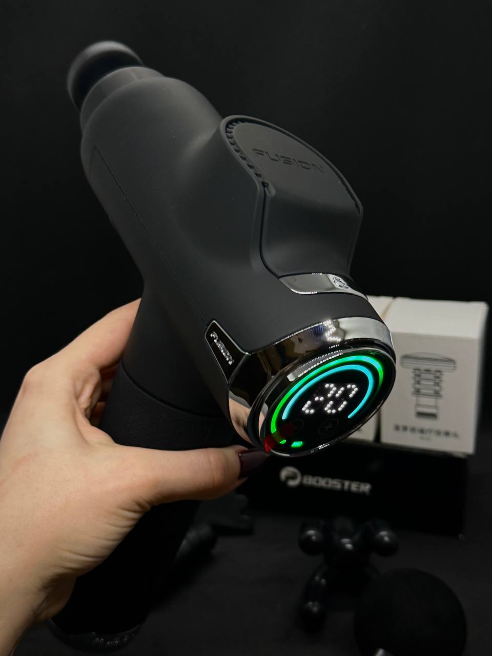 Професійний ударний перкусійний масажер Booster Fusion Black Pro Чорний ...